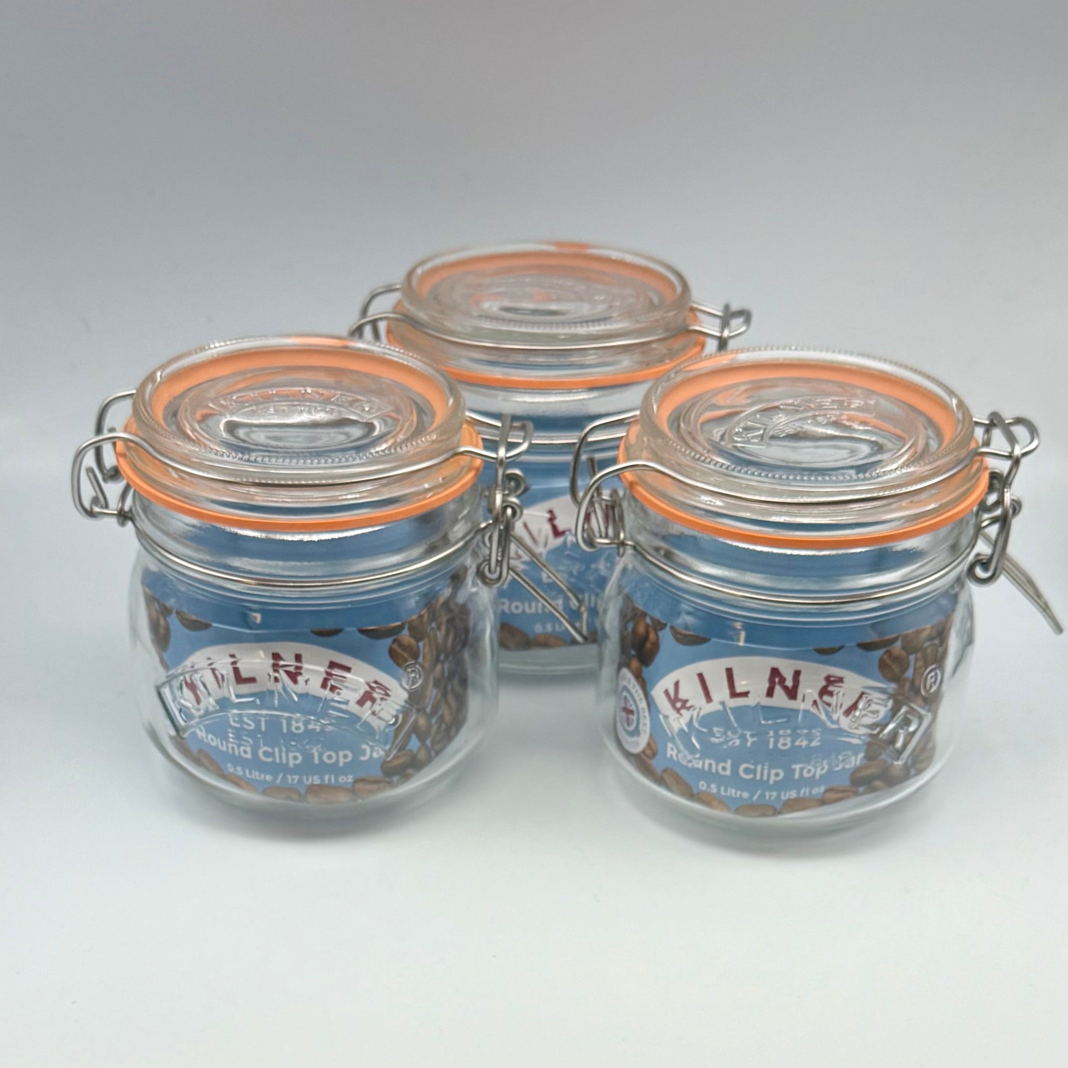 Set of 3 Kilner Clip top Jars (500ml) – The Sourdough Labs